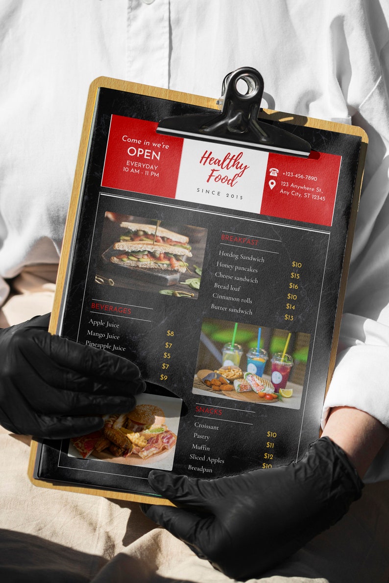 Editable Restaurant Food Menu - Elegant Restaurant Menu - Simple Menu ...