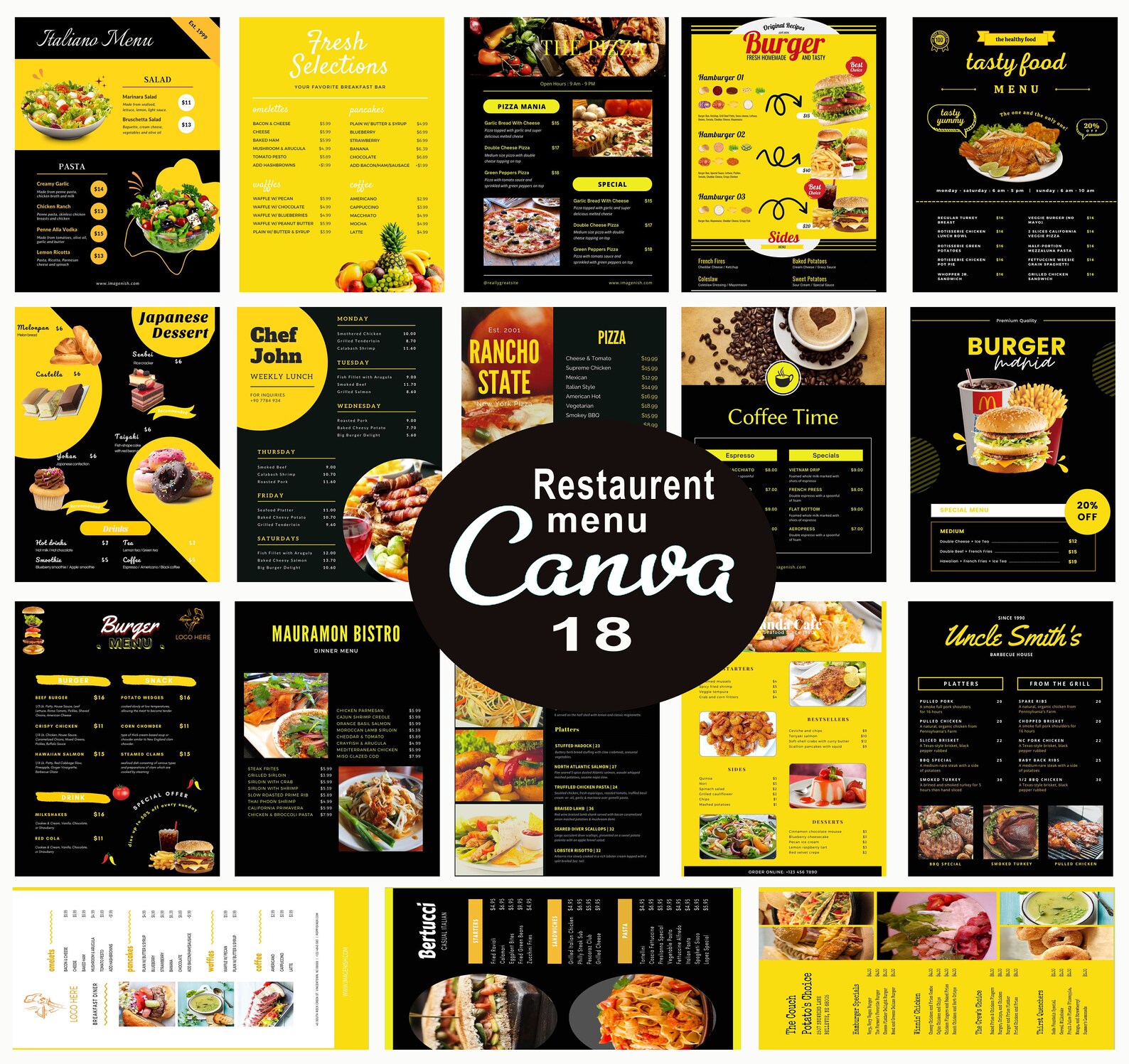 Digital Restaurant Menu Flyer Template | Food Menu Flyer Template ...