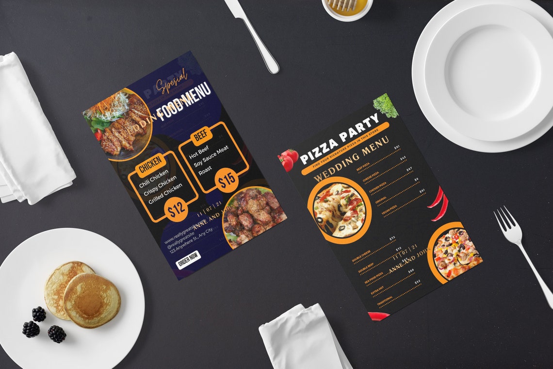 Digital Restaurant Menu Flyer Template,food Menu Template, Cafe Menu ...