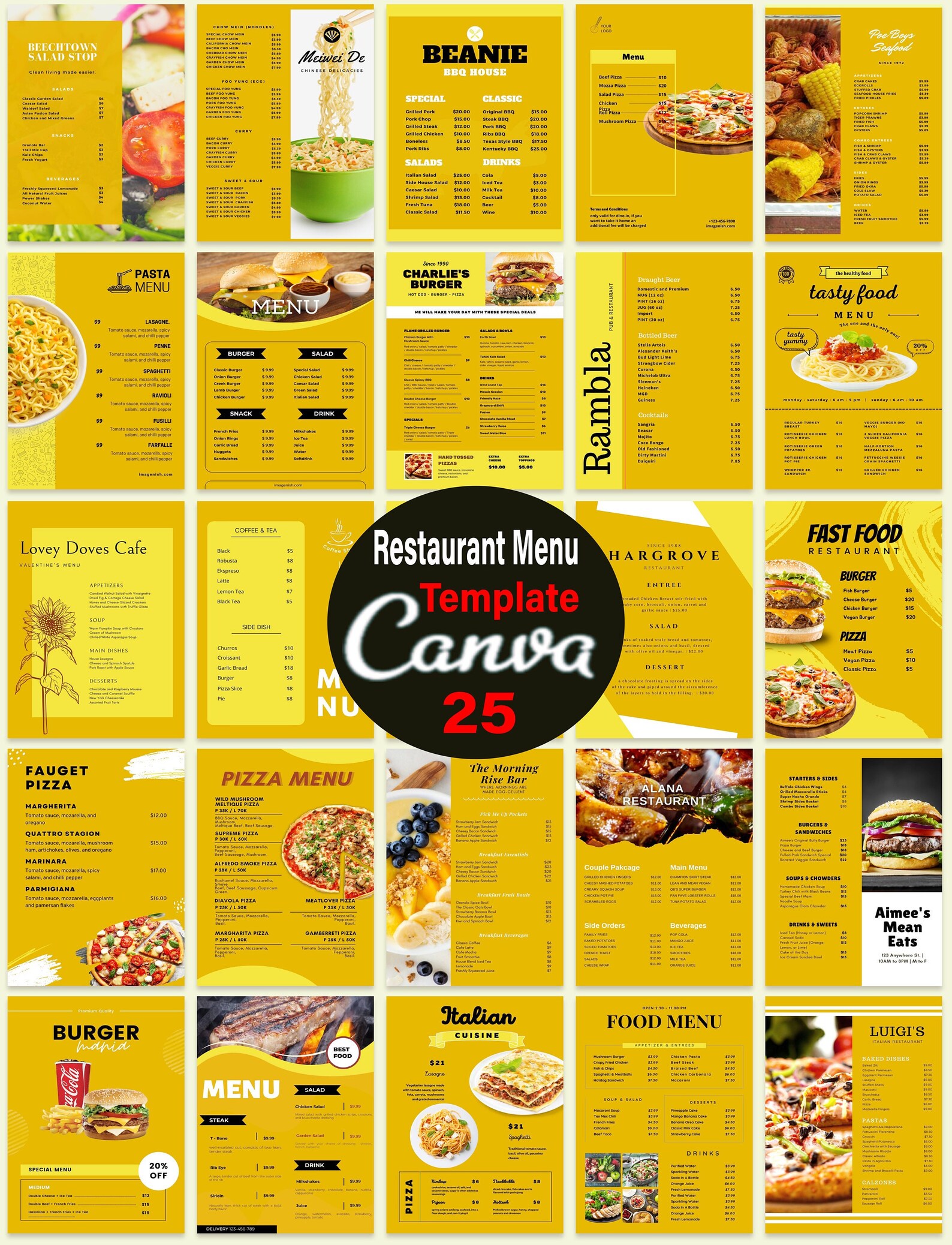 Food Menu Templatecoffee Menu Template DIY Restaurant Menu | Etsy