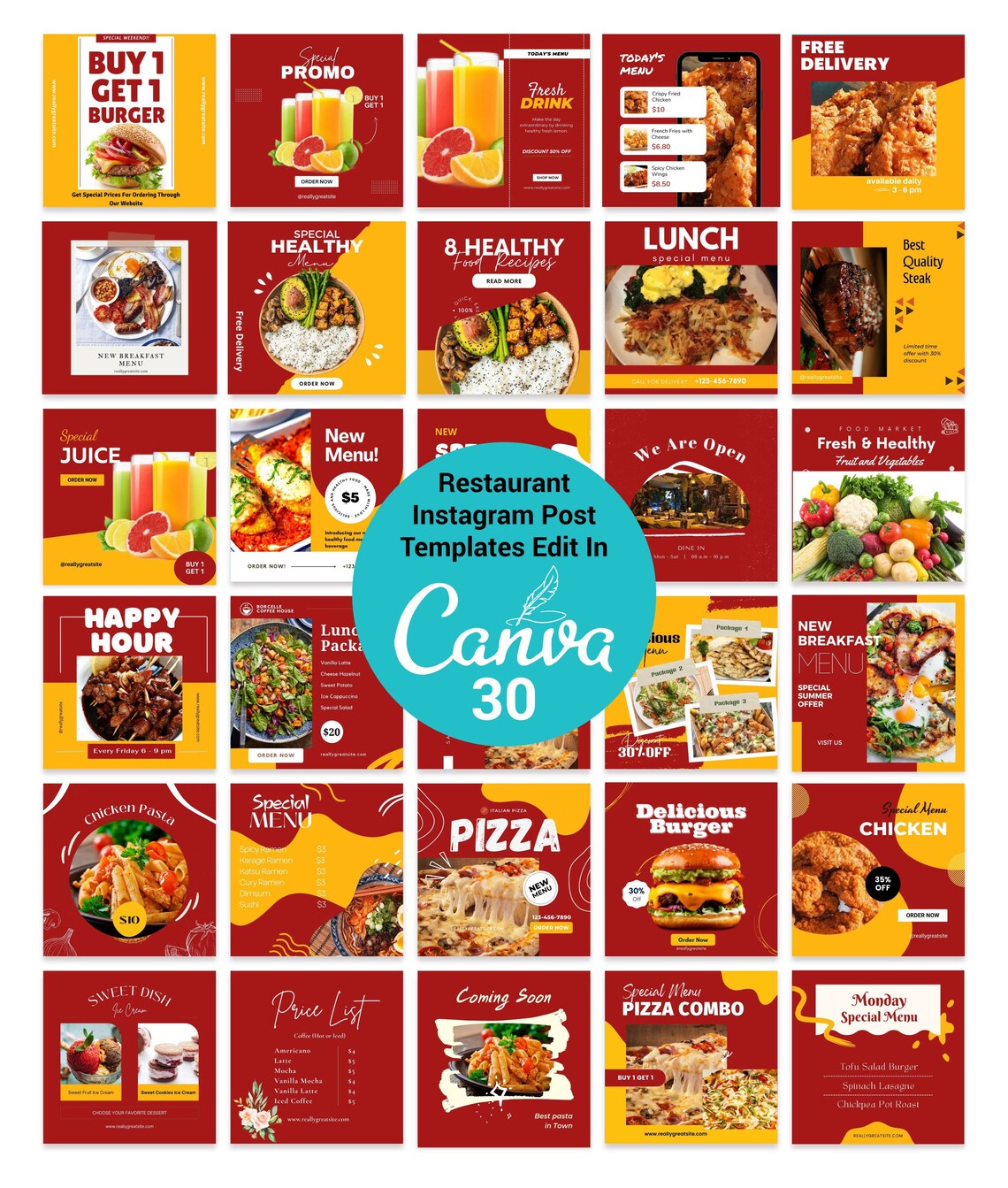 Food Instagram Post Template/ Restaurant Social Media Post ...