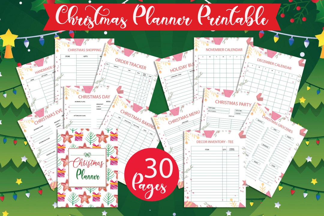 Christmas Planner Bundle, Christmas Planner Notebook,holiday Planner ...