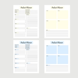 Podcast Episode Planner, Podcast Planner Printable, Editable Podcast ...