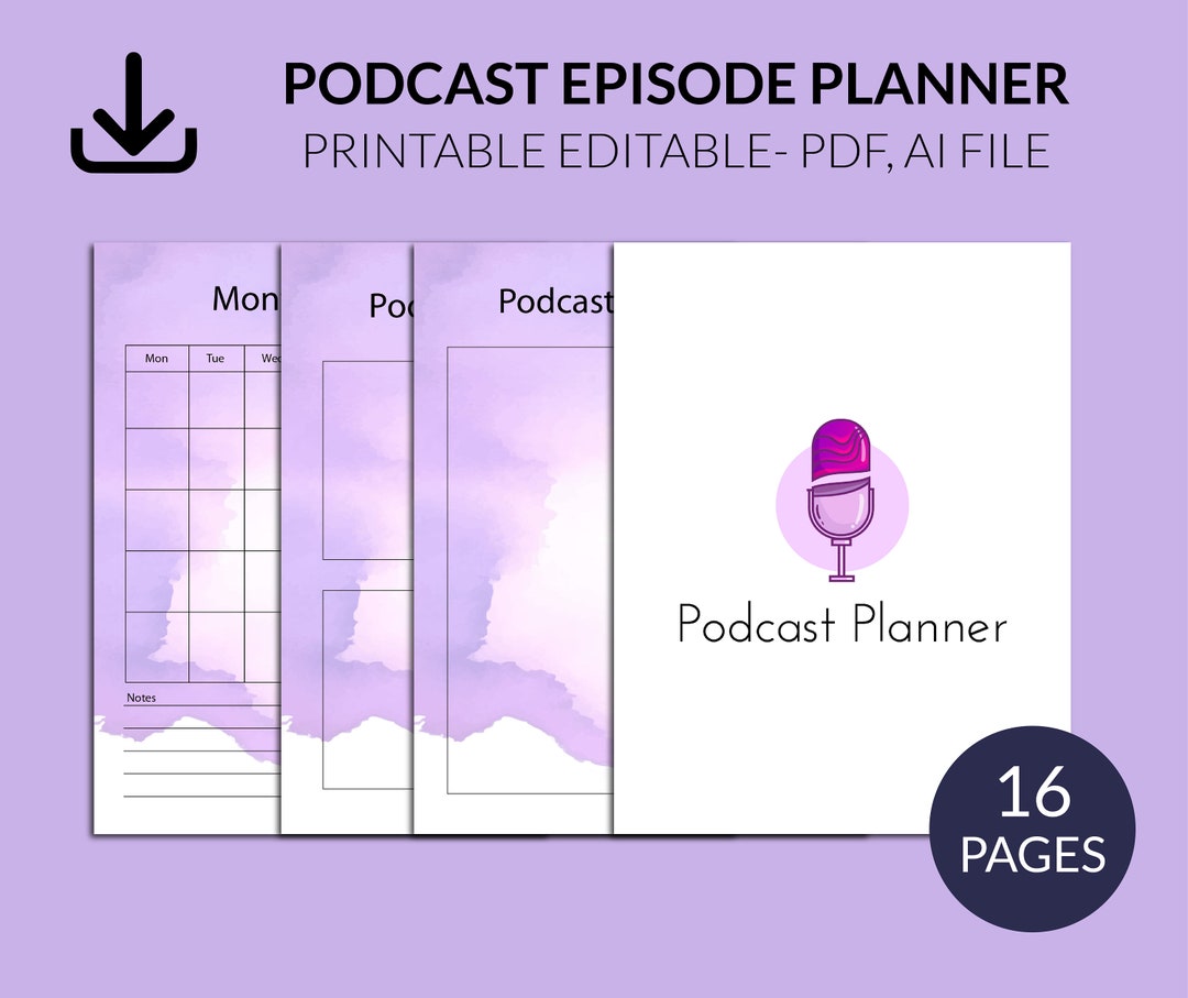 Podcast Episode Planner, Podcast Brainstorm,podcast Planner Printable ...