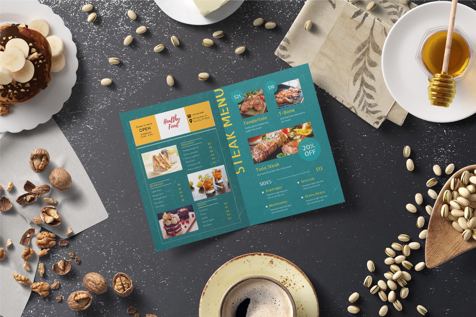 Restaurant Menu Print Template - Simple Food & Drink Menu Template ...