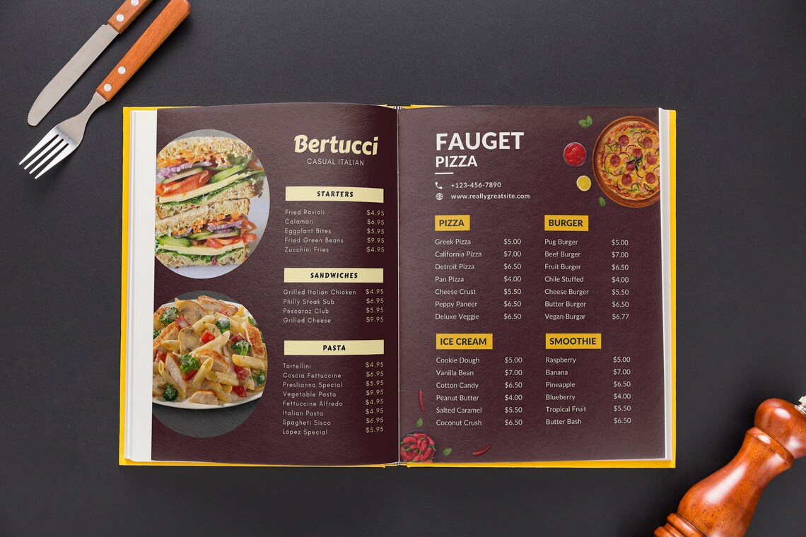 Food Menu Editablemenu Templaterestaurant Cafe Food | Etsy