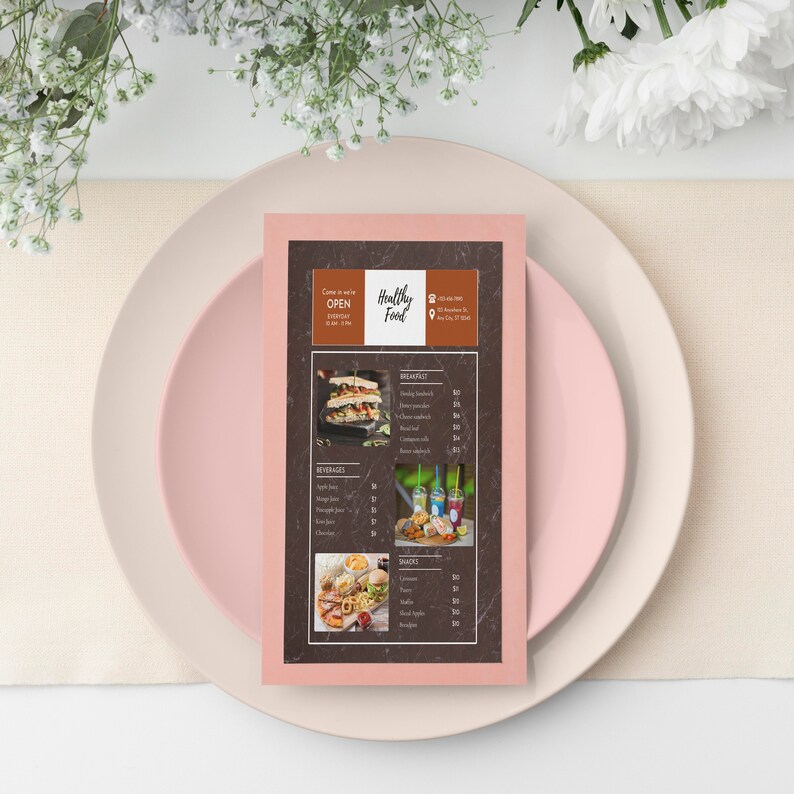 Simple Restaurant Menu Template - Food Menu Flyer Template - Cocktail ...