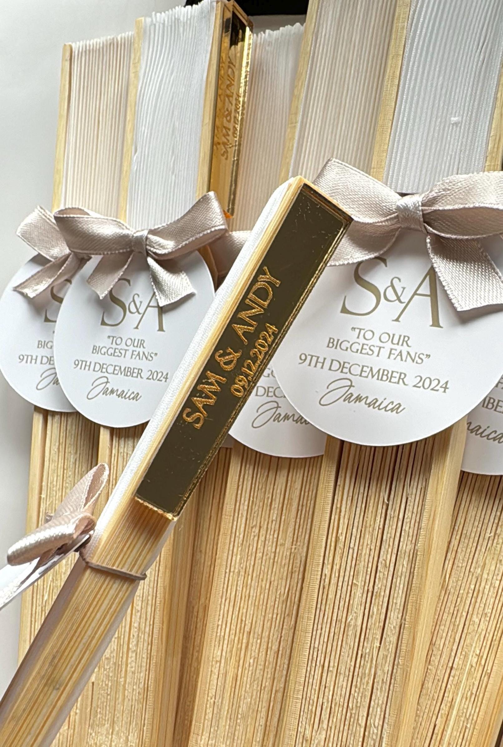 Wedding Fans Personalised Hand Fans Favour Gifts Wooden With Tags - Etsy UK