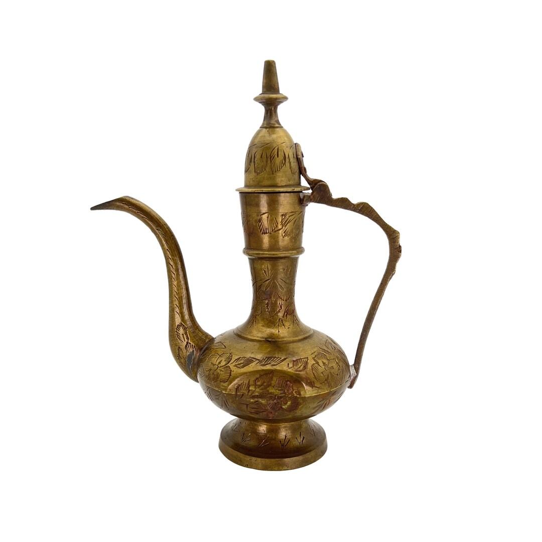 Vintage Solid Brass Aftaba Ewer Water Pitcher Decanter Genie Lamp ...