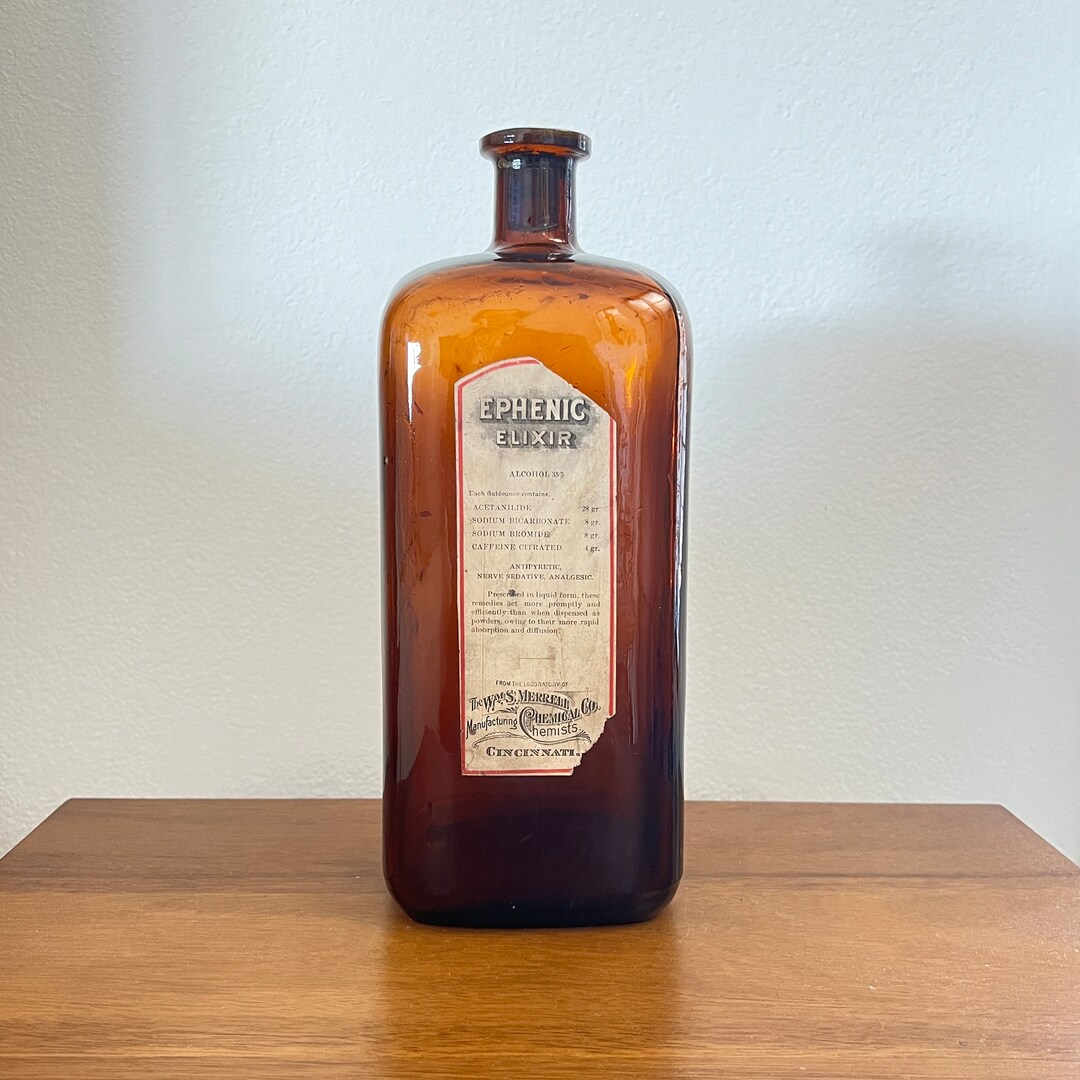 Old Antique Medicine Prescription Elixir Bottle C 1907 William S ...
