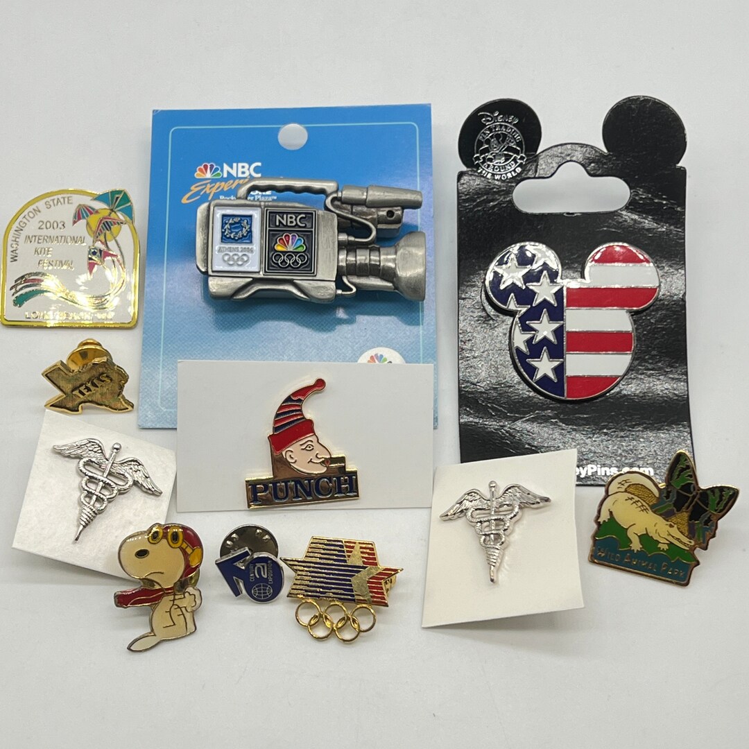 Vintage Lot Pinbacks Pins Snoopy Disney Mickey Mouse NBC Cigar - Etsy