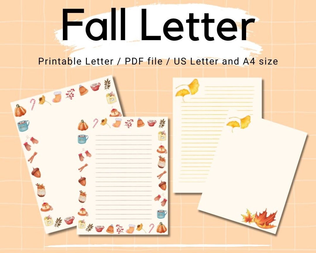 Fall Letter, Fall Season Letter, Printable Letter - Etsy