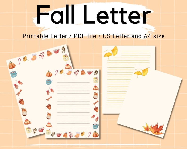 Fall Letter, Fall Season Letter, Printable Letter - Etsy