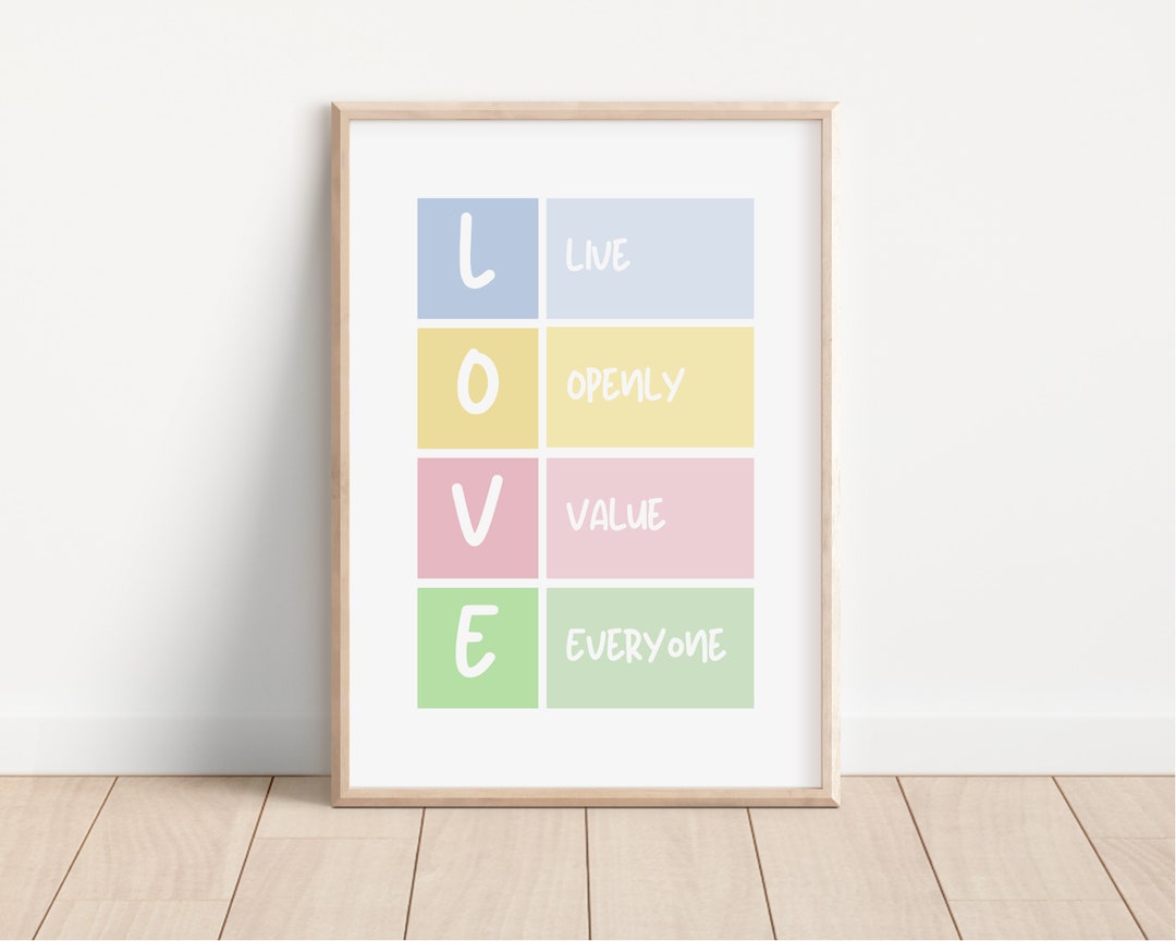 Love Wall Art, Kids Digital Wall Art - Etsy