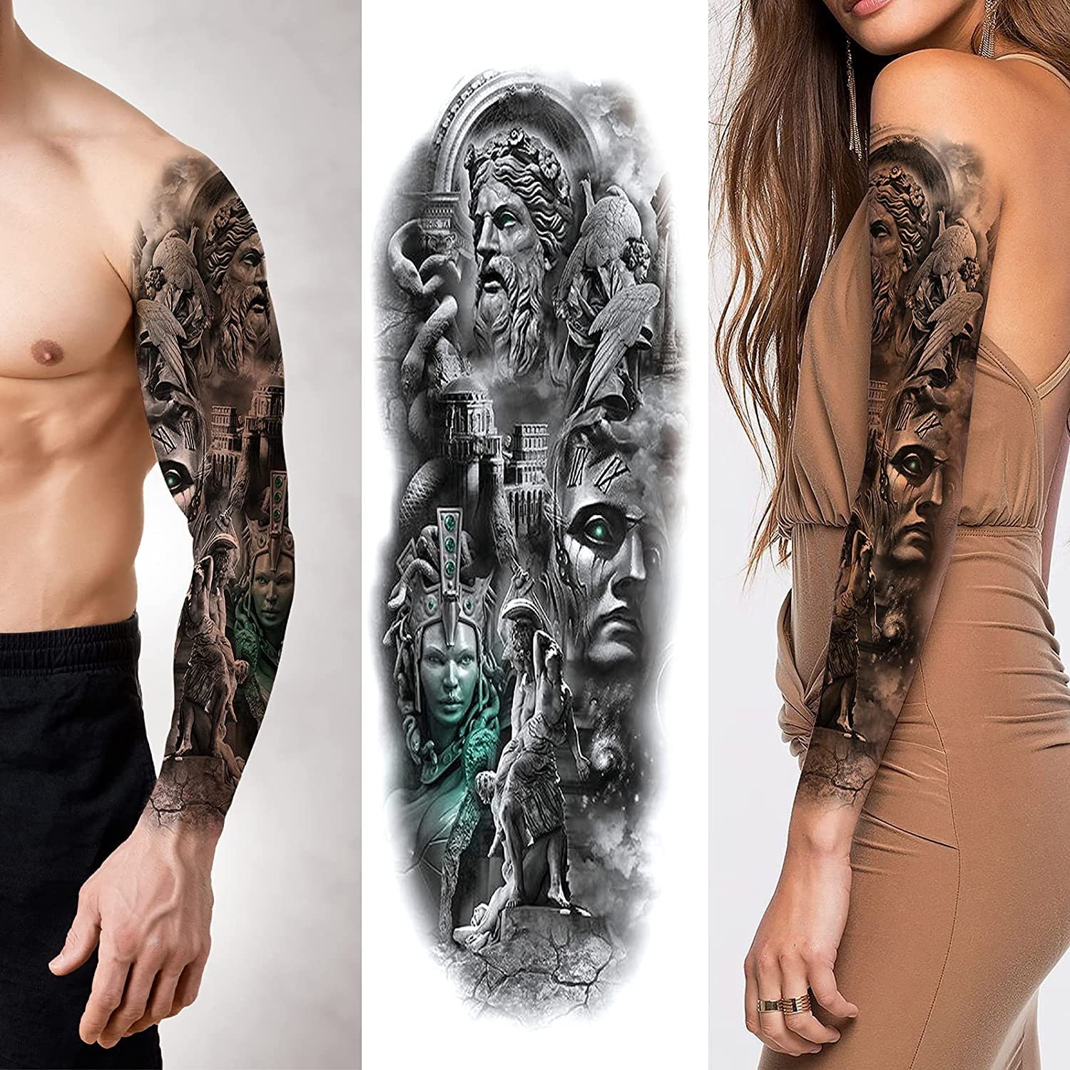 Tattoos Full Arm Temporary 3D Fake Tattoos Extra Large Long Lasting ...