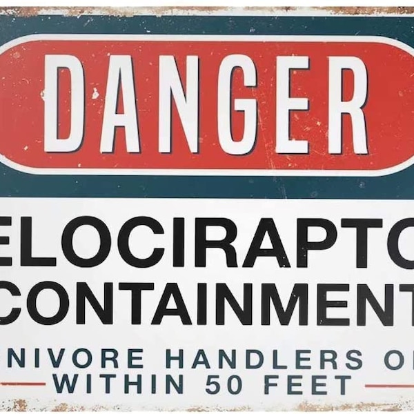 Danger Sign Jurassic Park - Etsy