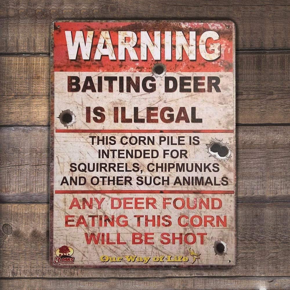 Warning Baiting Deer is Illegal Vintage Retro Metal Tin Sign for Home ...