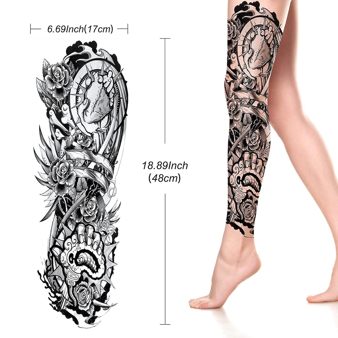 Full Arm Sleeve Temporary Tattoo Stickers Body Art Biochemical Arm ...