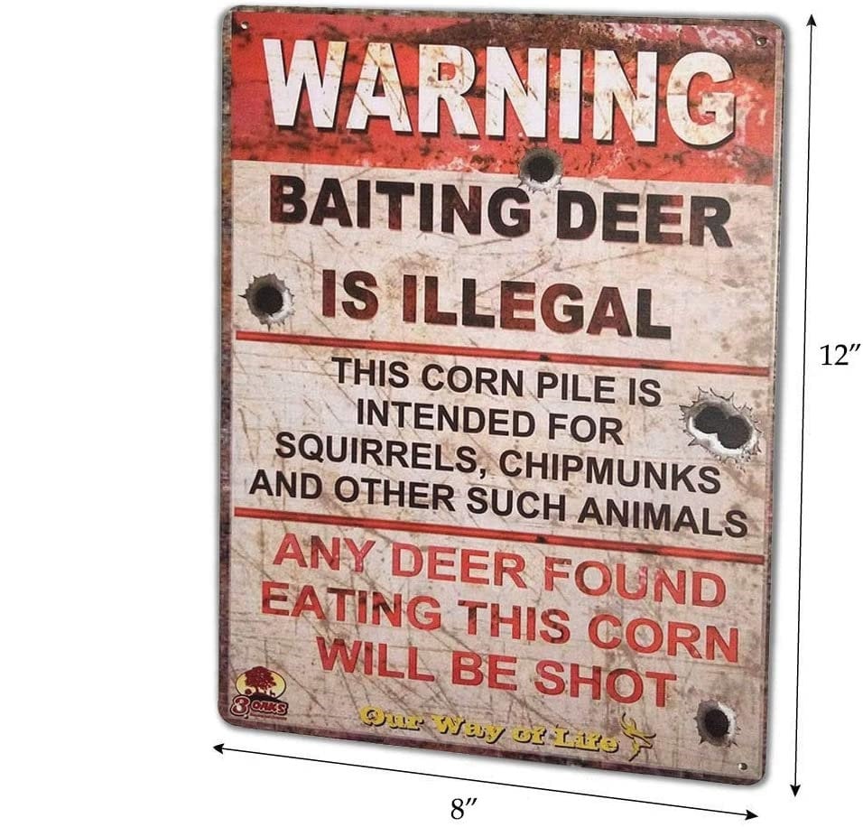 Warning Baiting Deer is Illegal Vintage Retro Metal Tin Sign for Home ...