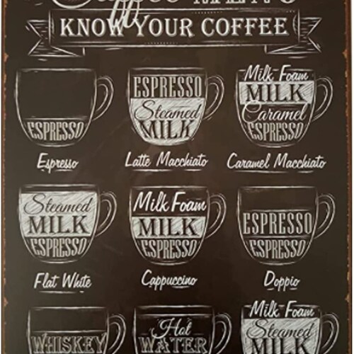 Vintage Coffee Menu Sign Metal Coffee Tin Sign for Home - Etsy