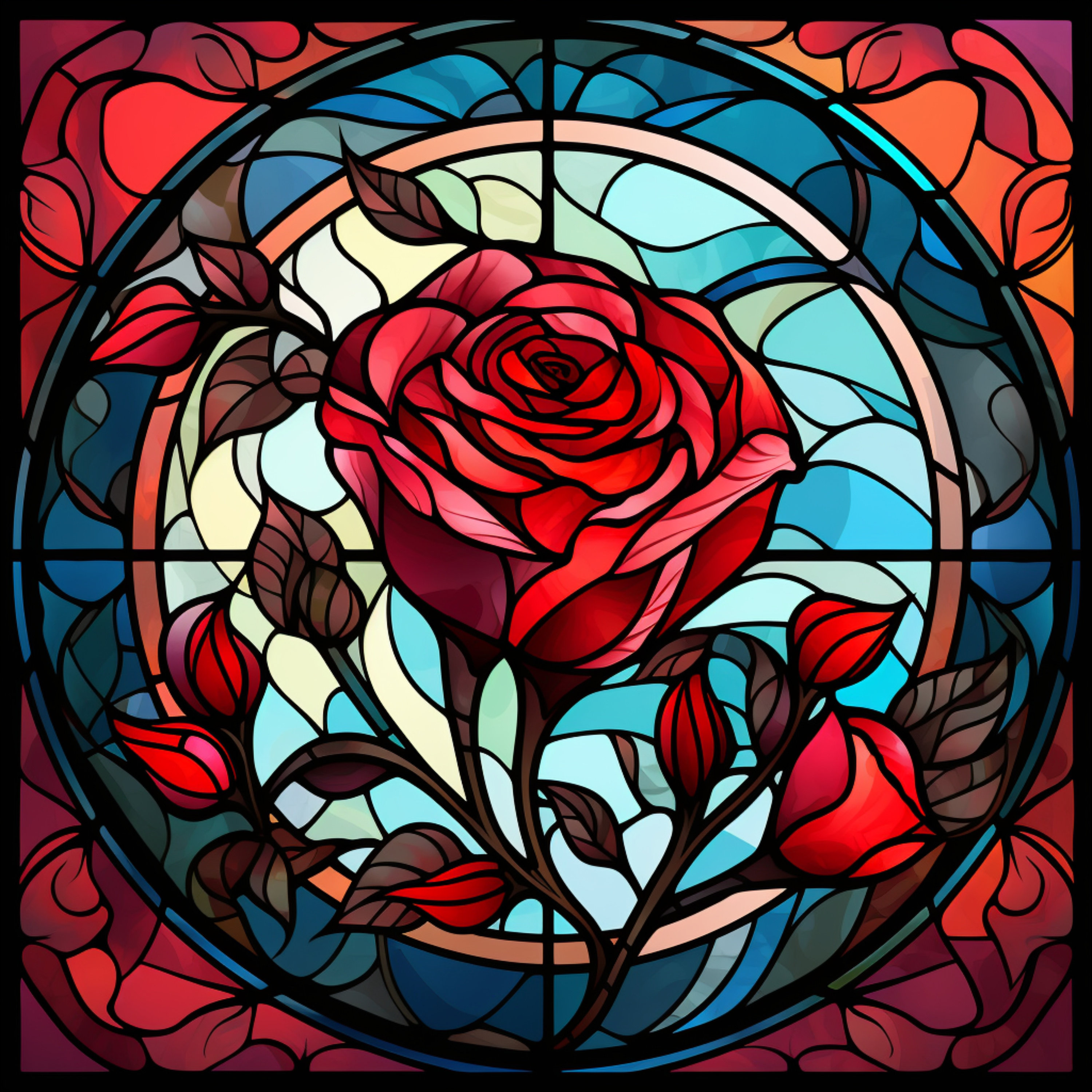 5 Printable Stained Glass Lovers Paper Digital Download Use for Custom ...