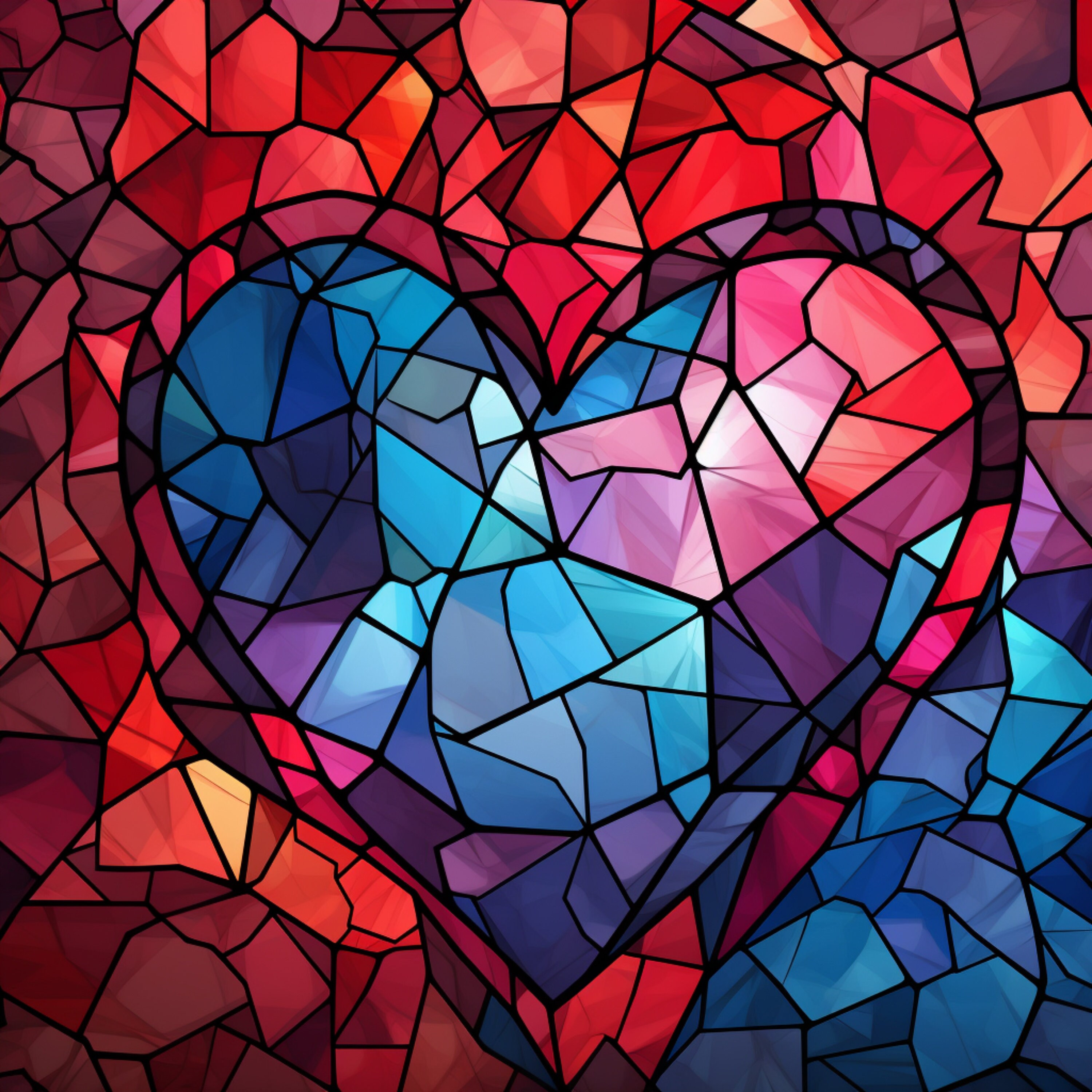 5 Printable Stained Glass Lovers Paper Digital Download Use for Custom ...