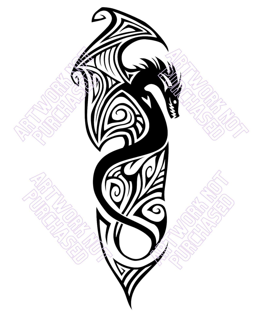GOW Dragon Viking Nordic Celtic Tattoo Flash Printable Instant Digital ...
