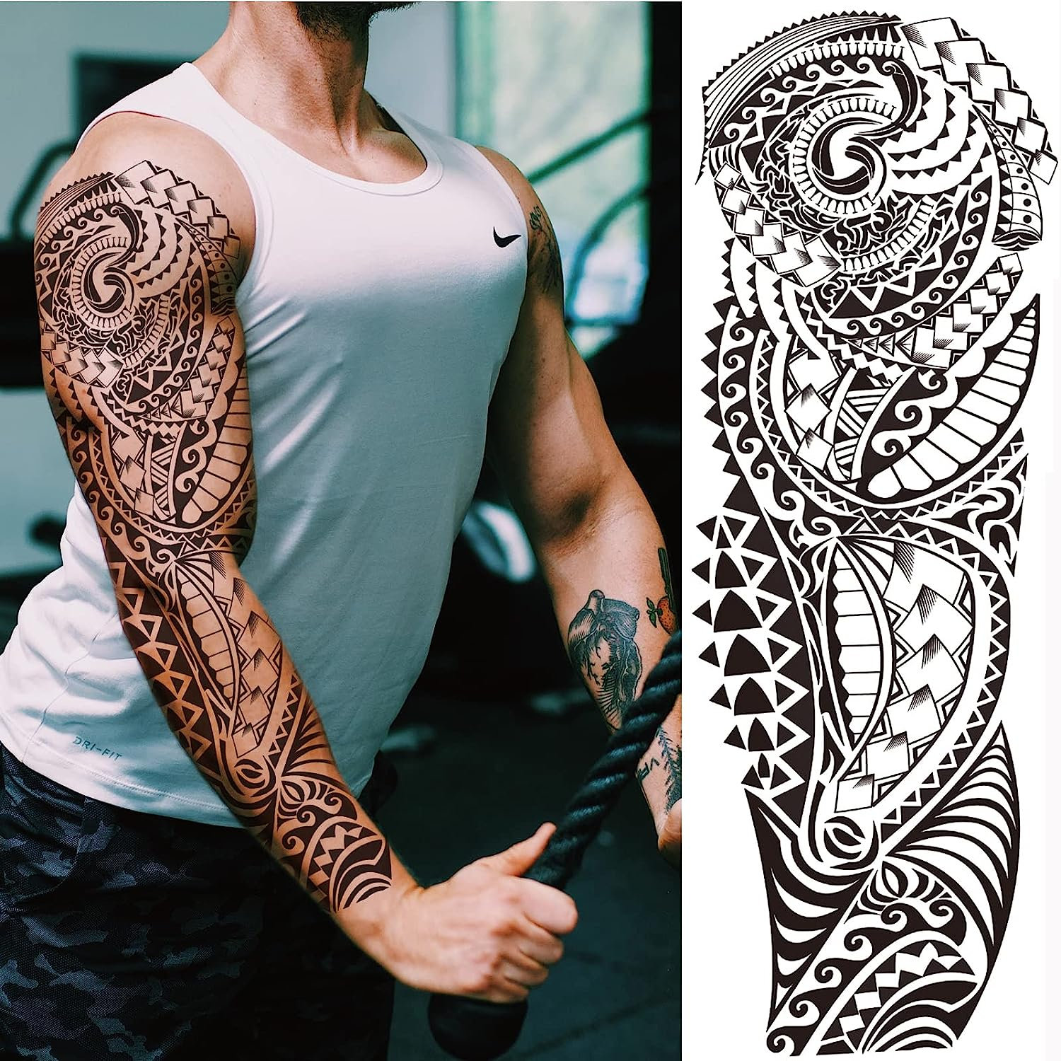Set of 12 Full Arm Tattoo Sleeves Temporary Large Fake Body - Etsy