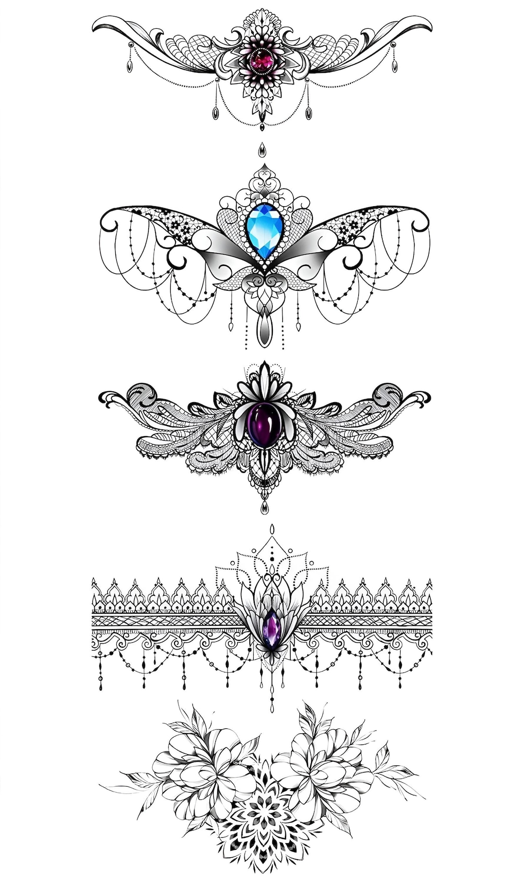 3D Realistic Under Boob Nether Region Female Temporary Tattoos ...