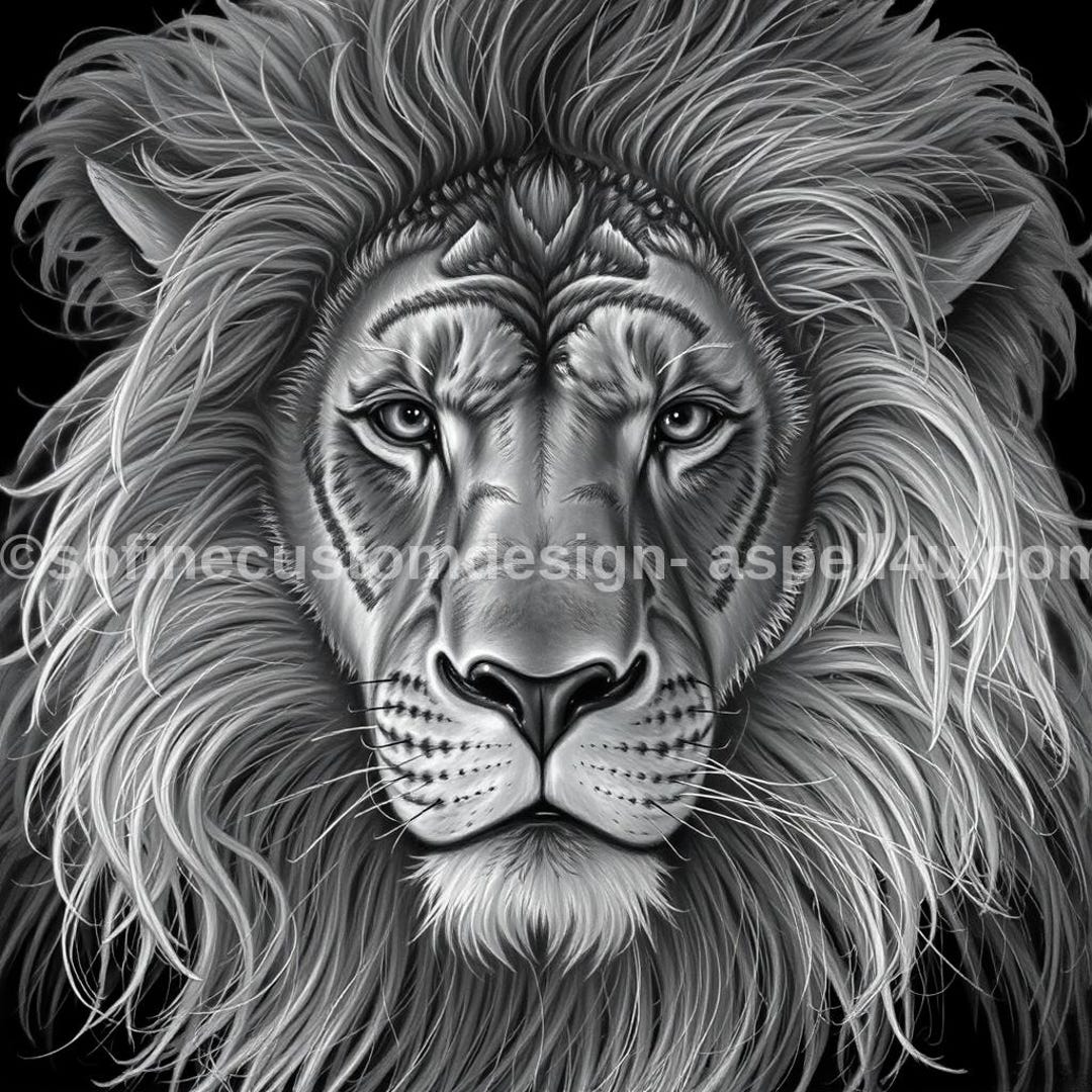 Printable the Face of Lion Pride Large Temporary Tattoo - Custom ...