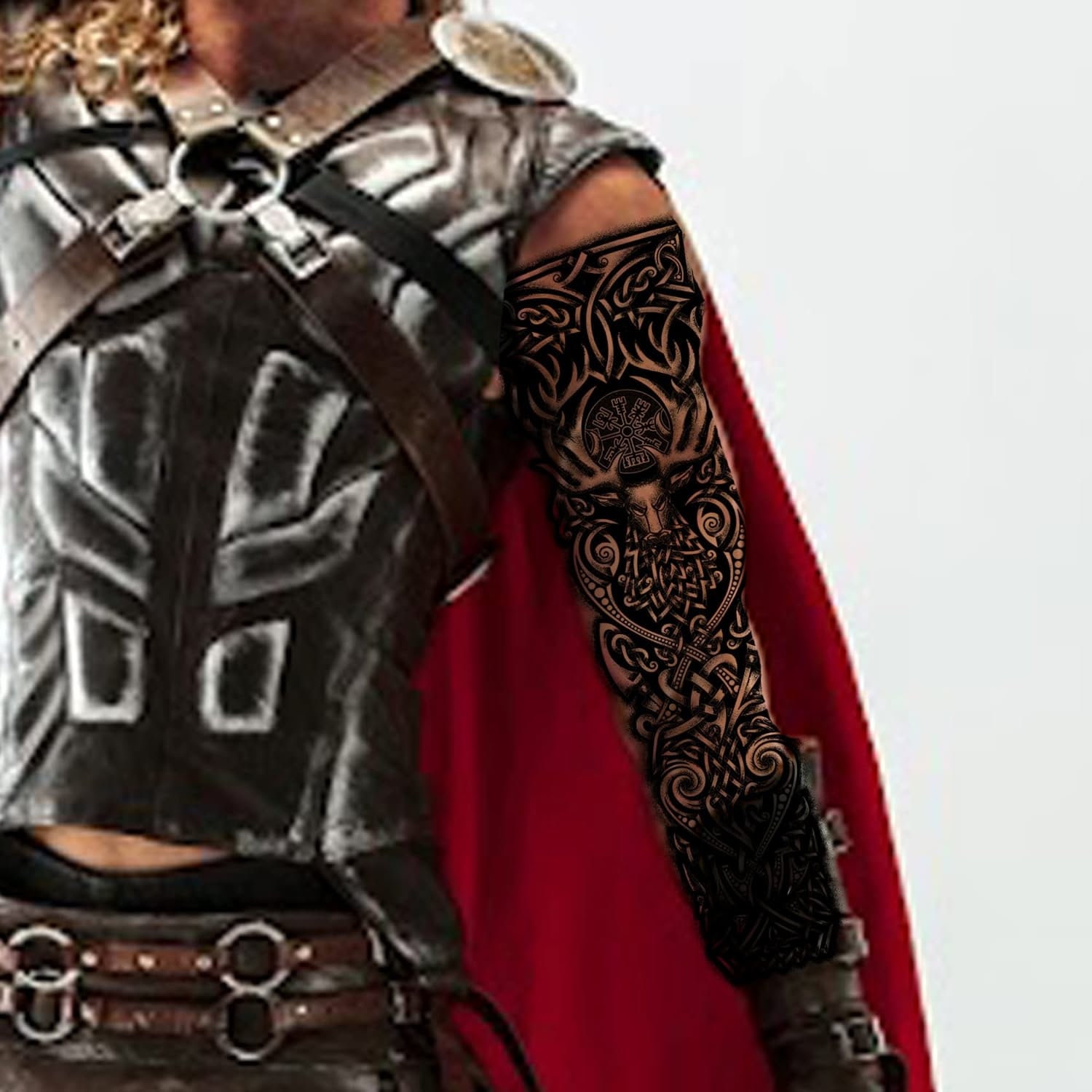 Viking Stag Temporary Tattoo Sleeve: Nordic Celtic Design - Etsy