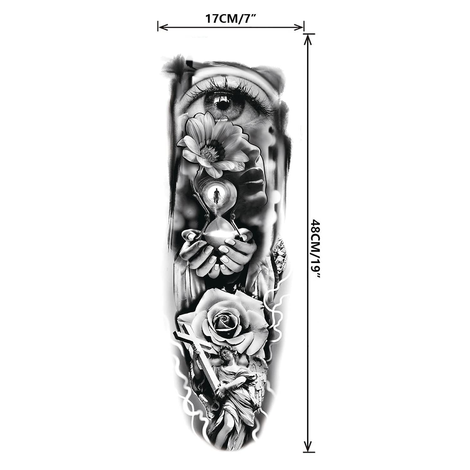 Tattoos Full Arm Temporary 3D Fake Tattoos Extra Large Long Lasting ...