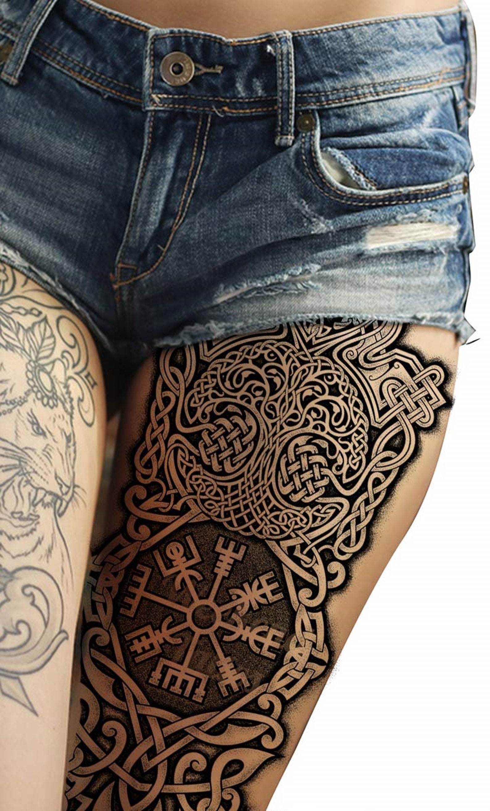 GOW Odin Viking Nordic Compass Medieval Celtic Tree of Life Wolves ...