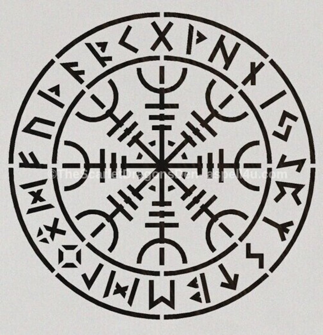 Helm of Awe Viking Symbol, Tattoo Design, Coloring Page (PNG, Resizable ...