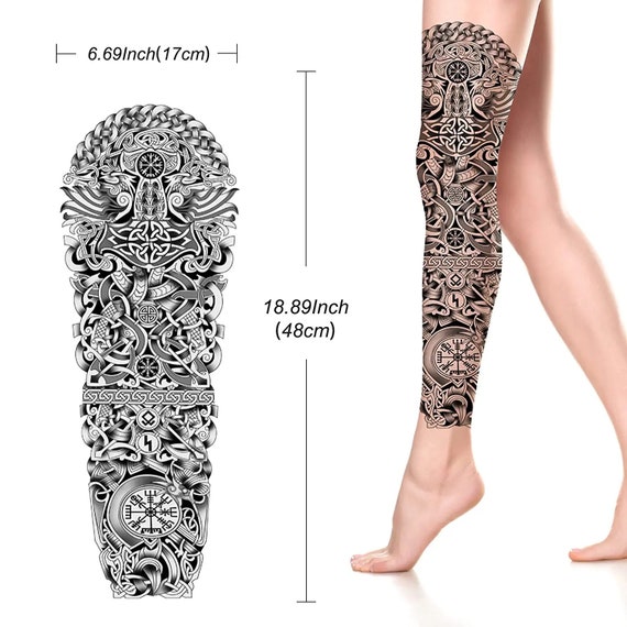 Medieval Dragon Leg Tattoos