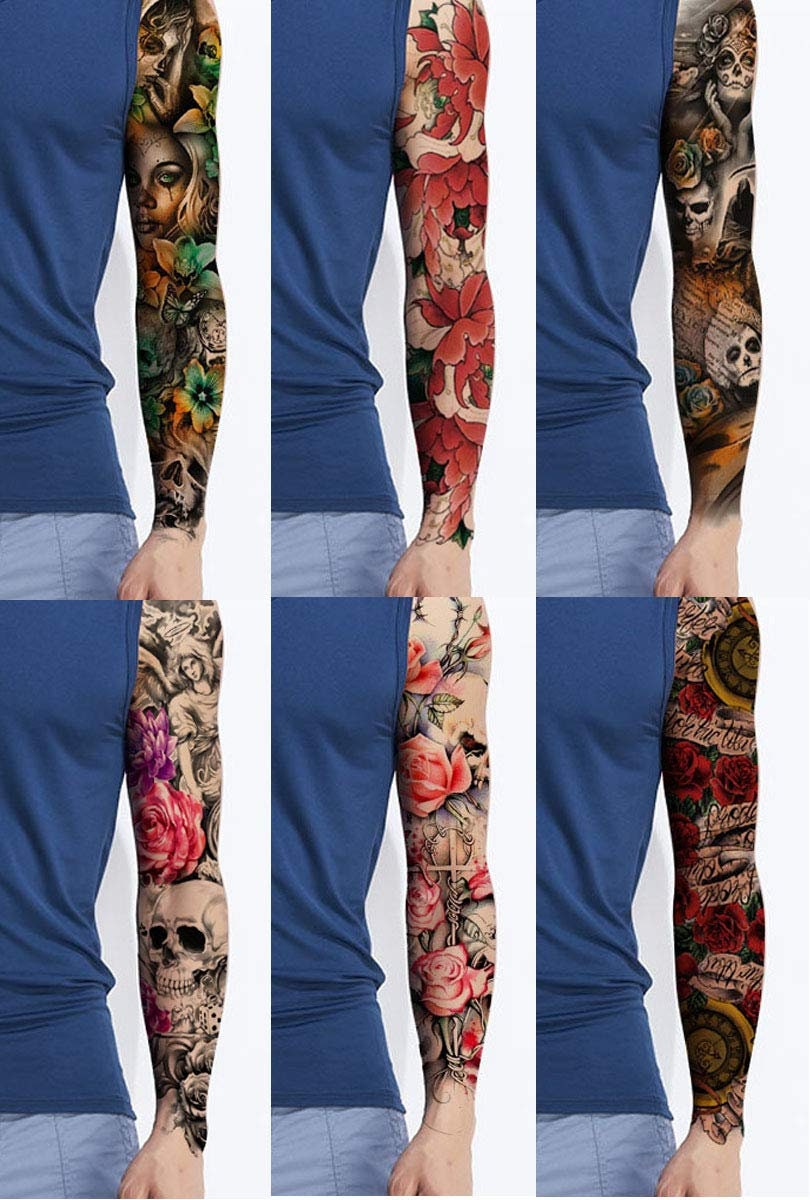 Set of 12 Full Arm Tattoo Sleeves Temporary Large Fake Body - Etsy