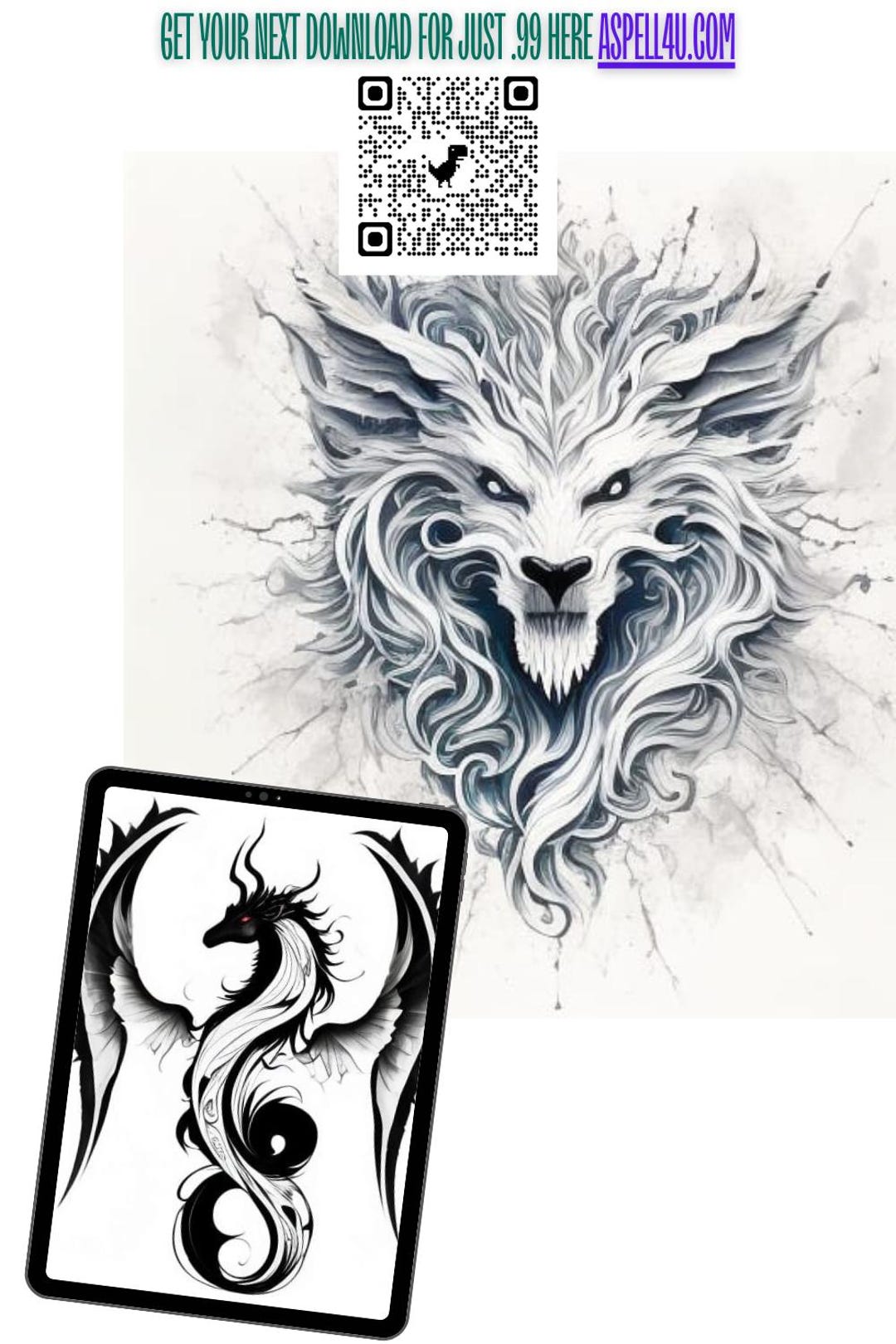 Mythical Creatures Tattoo Design Digital Download Printable for Tattoos ...