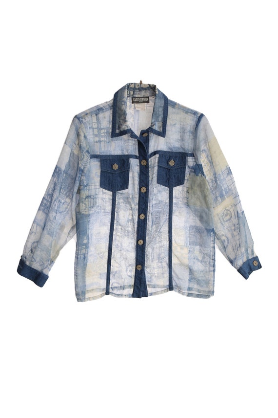 y2k blue blouse - Gem