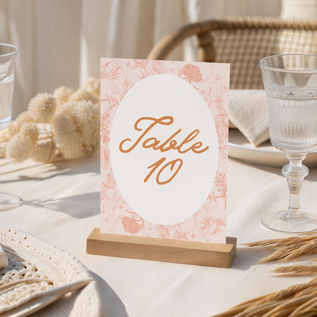 Wildflower Garden Table Numbers: Double-thick Paper, Customizable Color ...