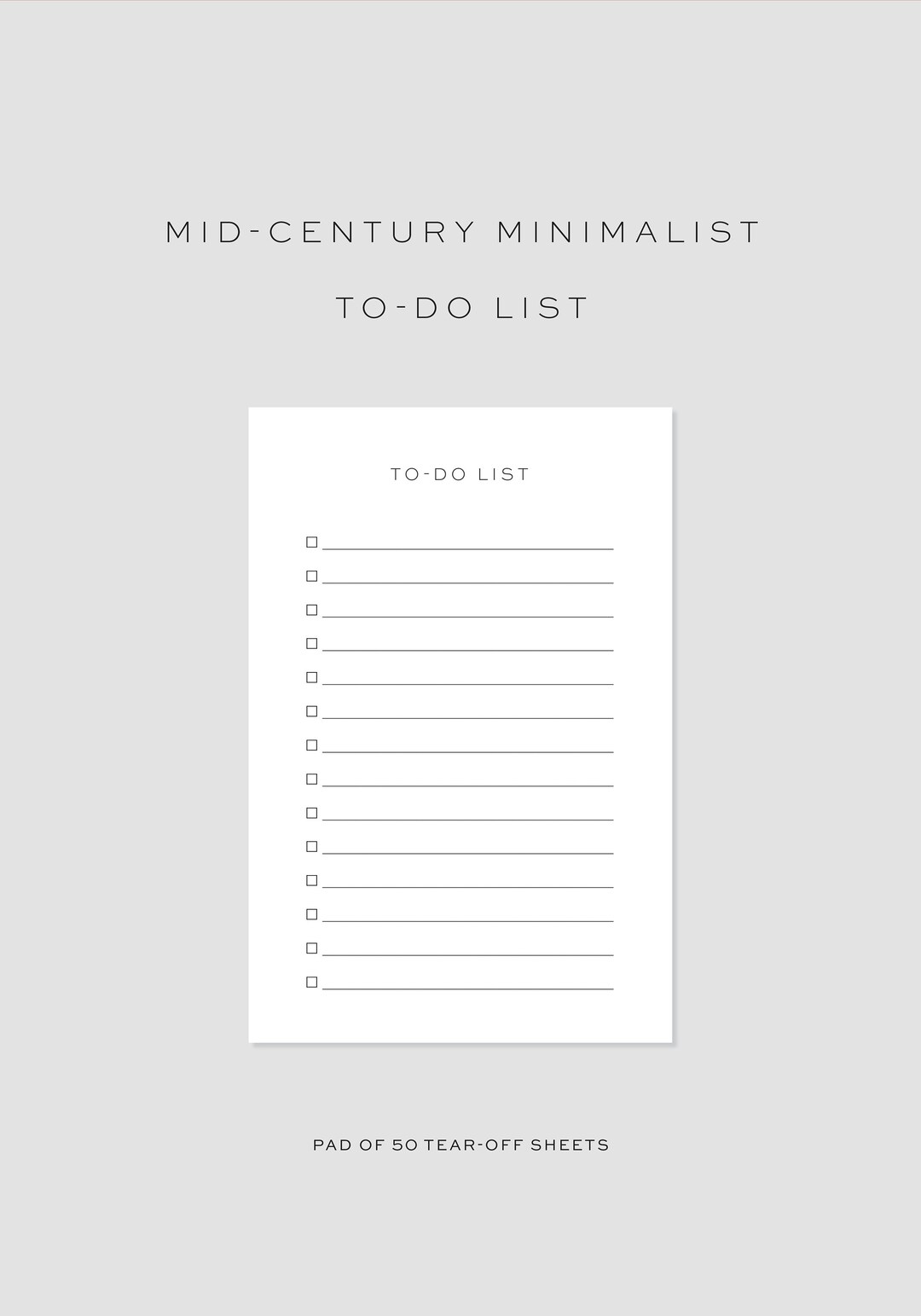 Minimal Quiet Luxury To-do List Mid-century Modern Notepad Minimalist ...
