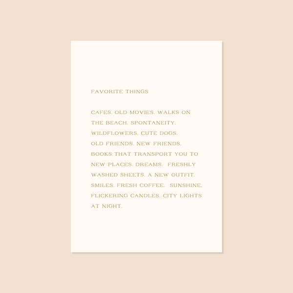 Favorite Things Poster - Etsy