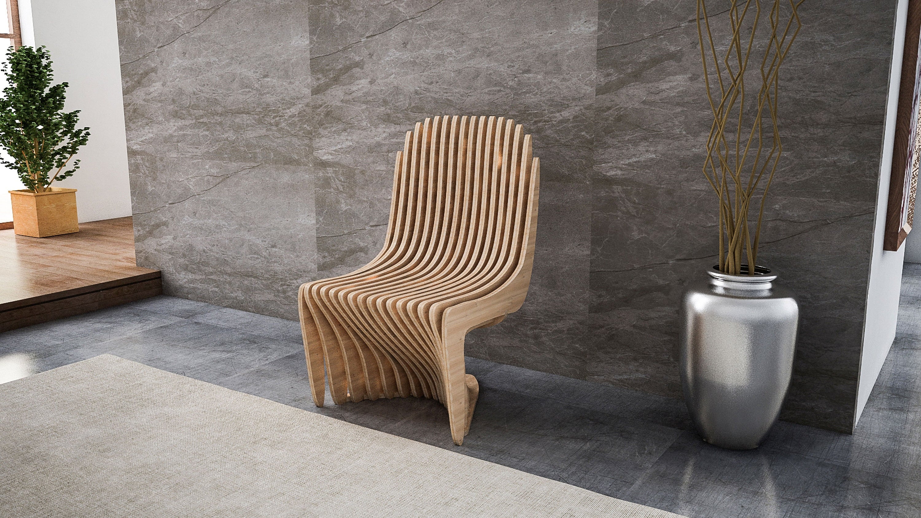 Parametric Chair Design, DXF File, Cnc Cut, Plywood Chair, Custom ...