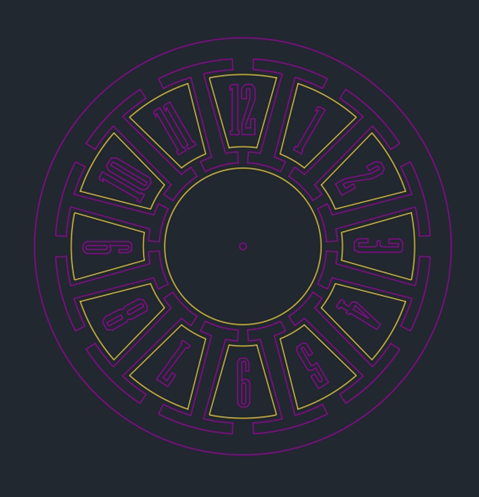 Horloge murale CNC dxf dwg fichiers, cnc routeur de découpe vecteur ...