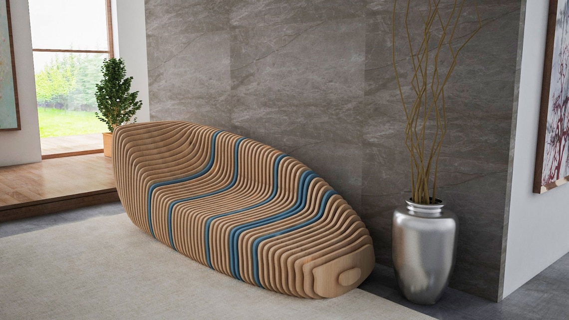 Parametric Bench Design, CNC Files for Cutting, Plywood Chair, Custom ...