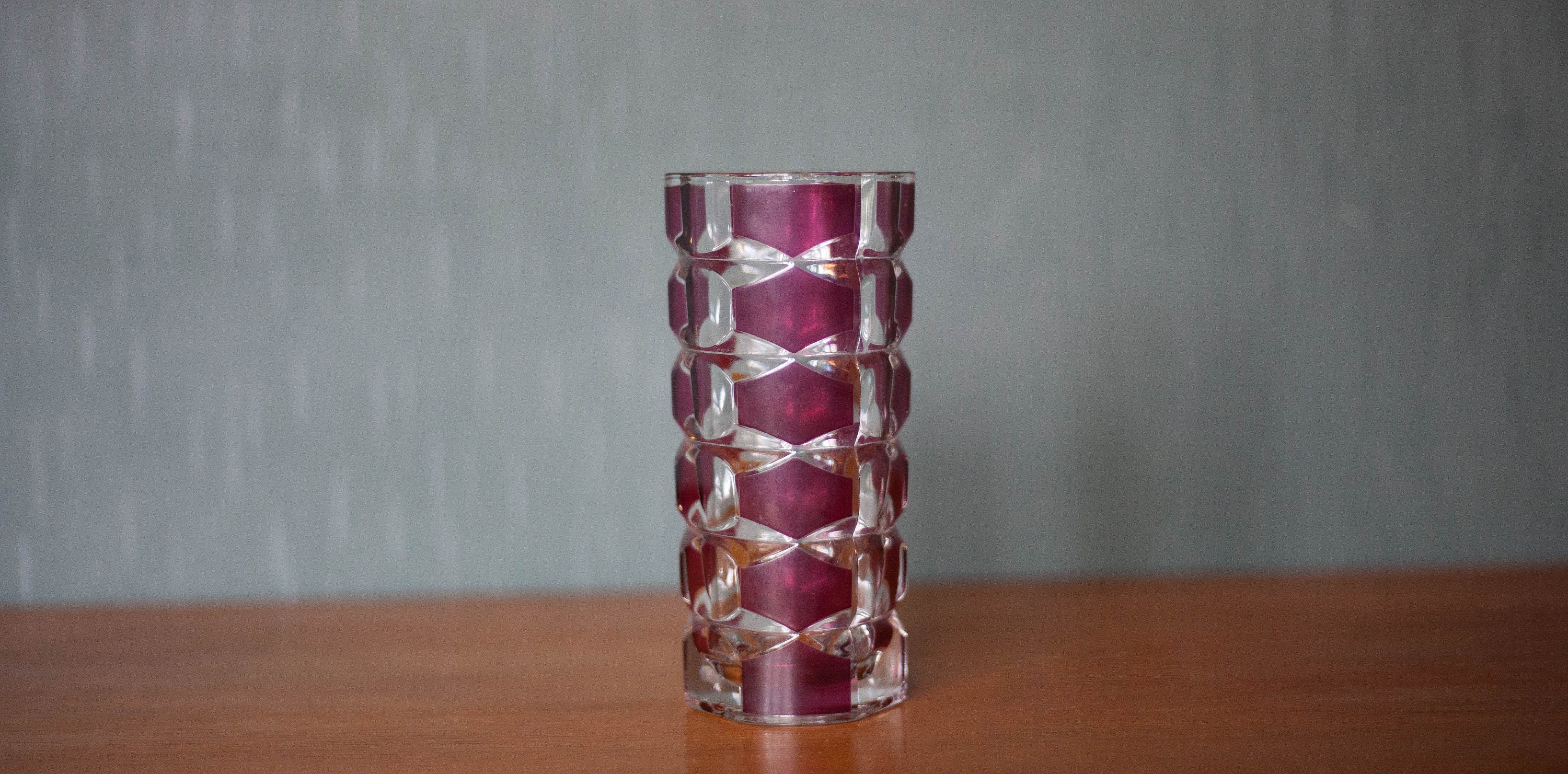 Vintage Luminarc Vase, Triangular Vase Arques Glassware, Made in France ...