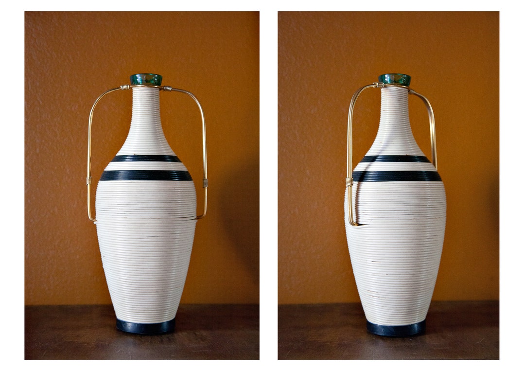 Vintage Scoubidou Bottle, Plastic Thread Bottle, Bottle With Handles ...