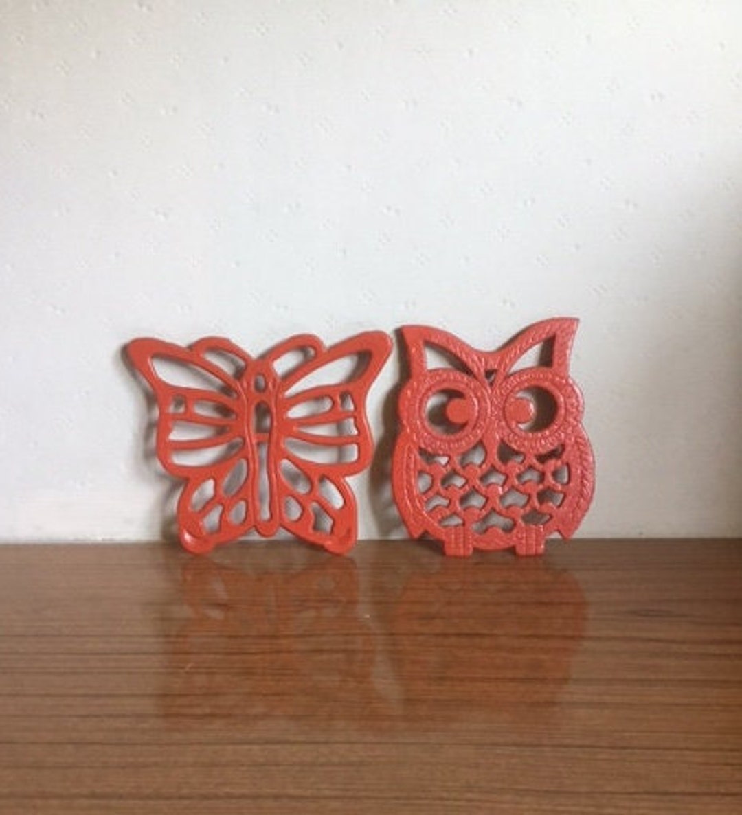 Trivet X 2 Vintage, Iron Trivet, Butterfly and Owl Trivet, Flat Support ...