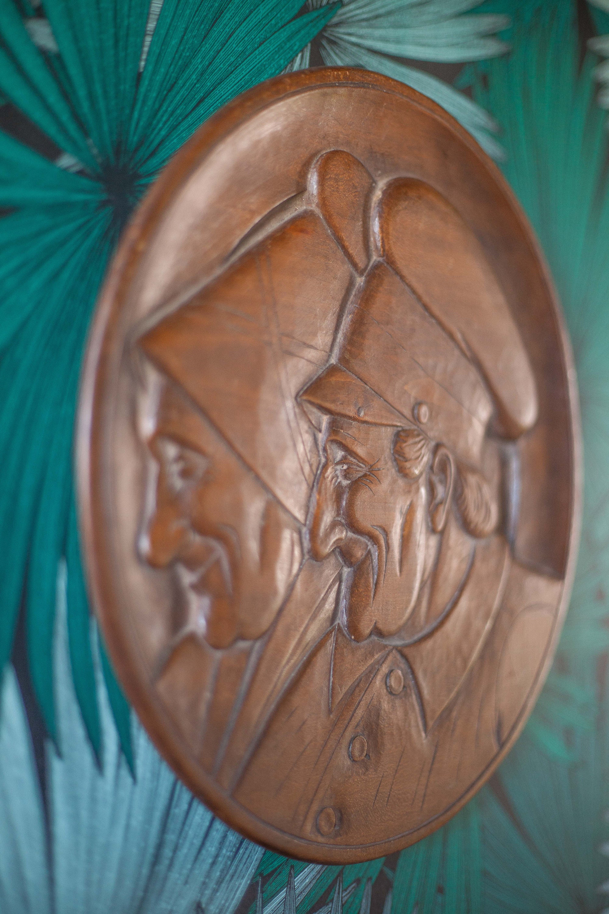 Wall Wooden Frame, Carved Wooden Portrait Signed Morlet, Signed Wooden ...