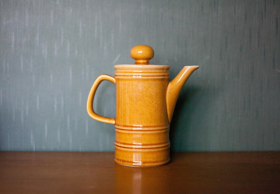 Old Teapot Mustard-colored Ceramic Teapot Tableware - Etsy