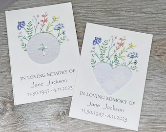 In Loving Memory Leaf Seed Paper Shape 3 X 2 Wildflower Lotka Fibers ...